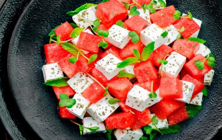 Watermelon and Fresh Cheese Salad Recipe